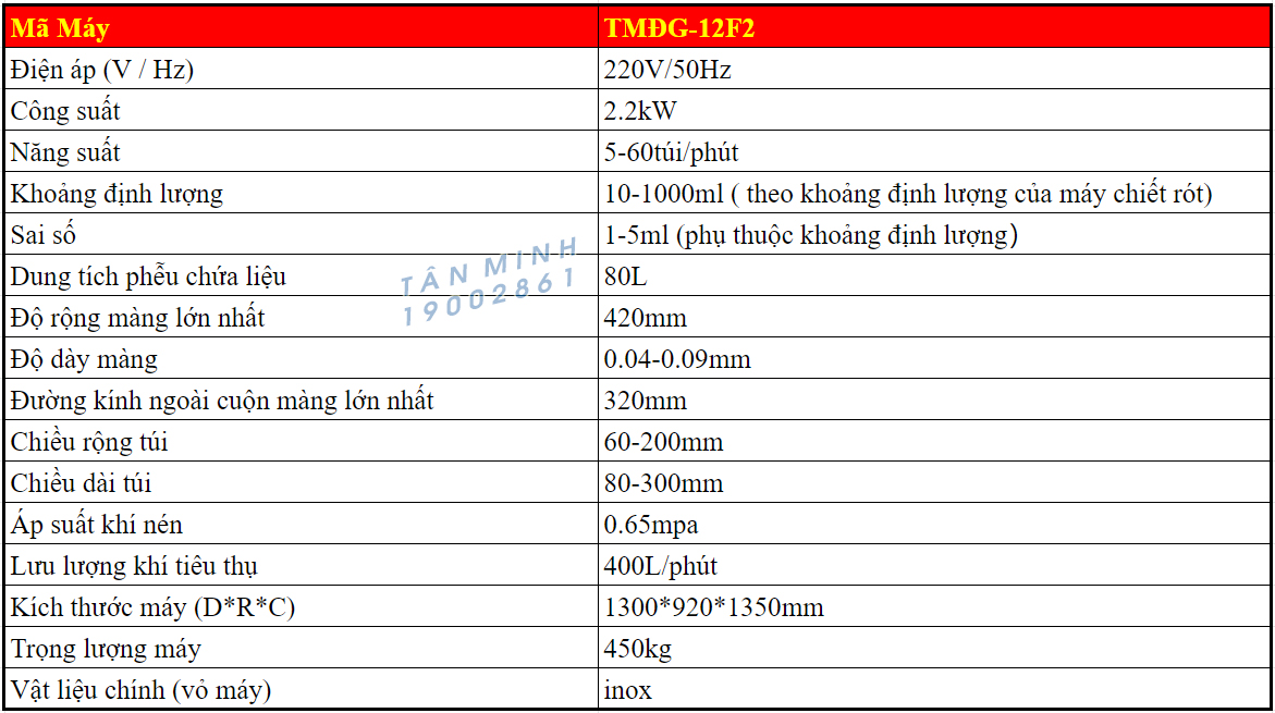 Máy Đóng Gói Dung Dịch TMĐG-12F2